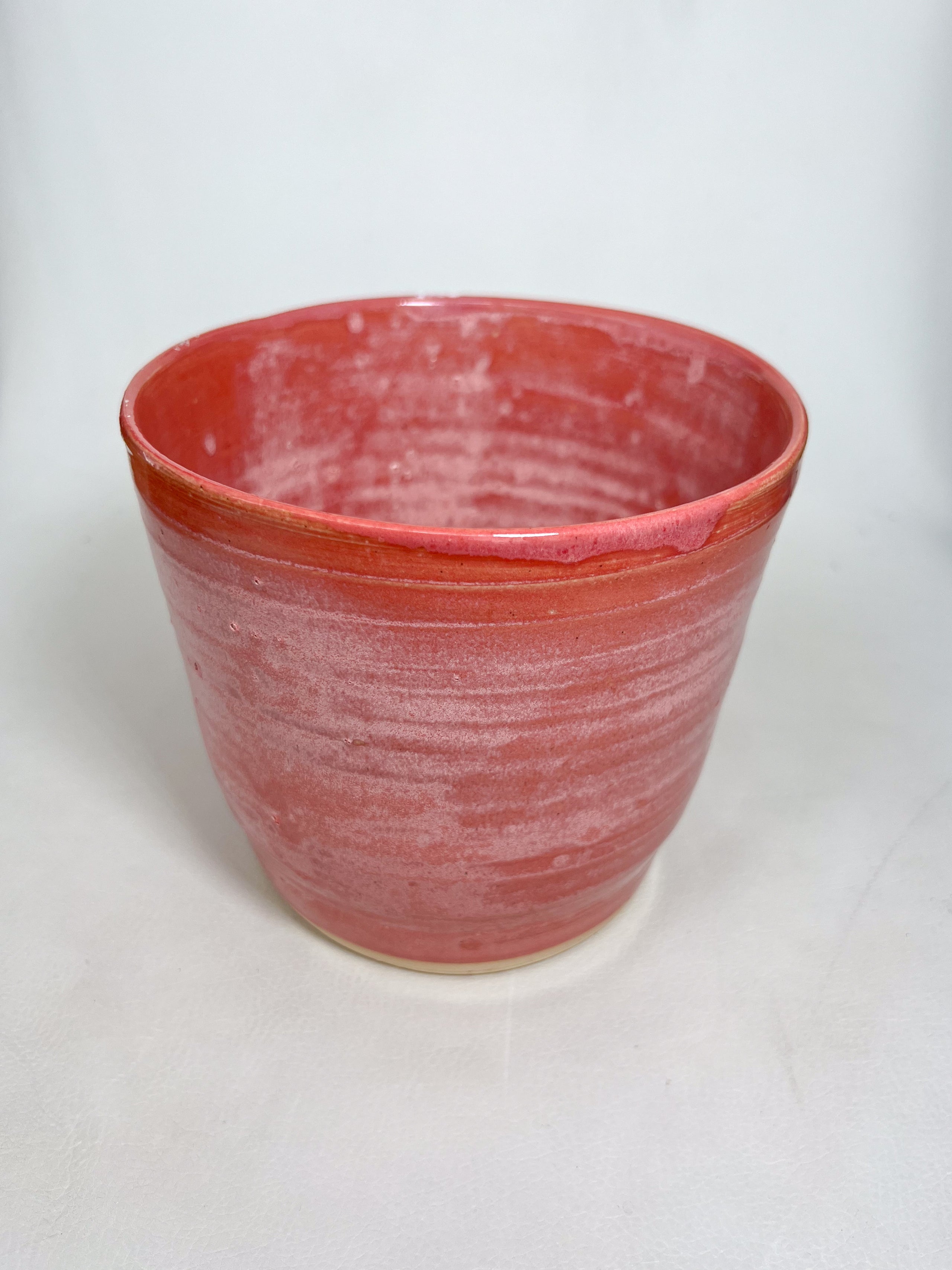 Medium Rose Red Flower Pot | Sarah Glass Ceramics
