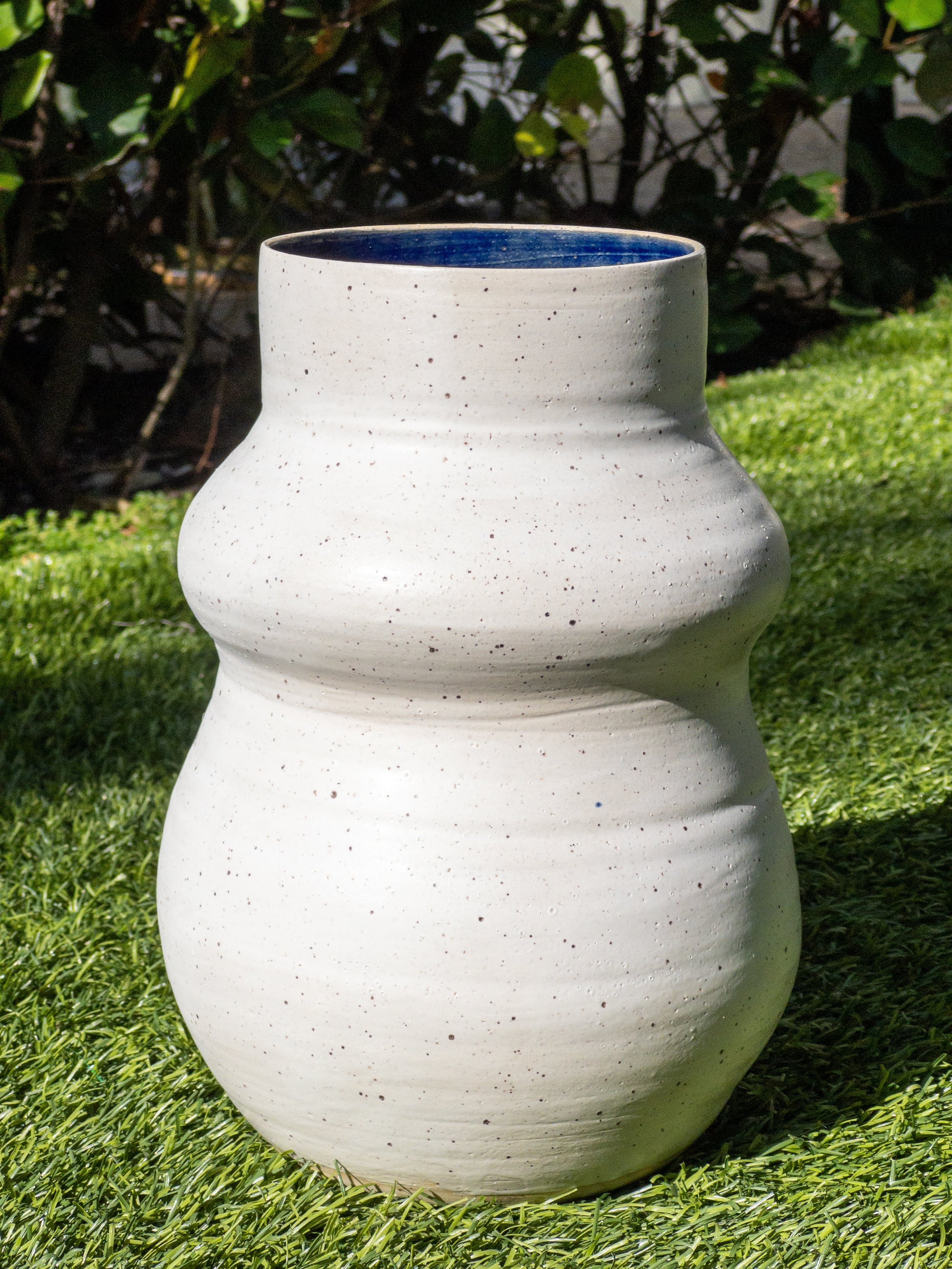White Speckled Centerpiece Vase Sarah Glass Ceramics