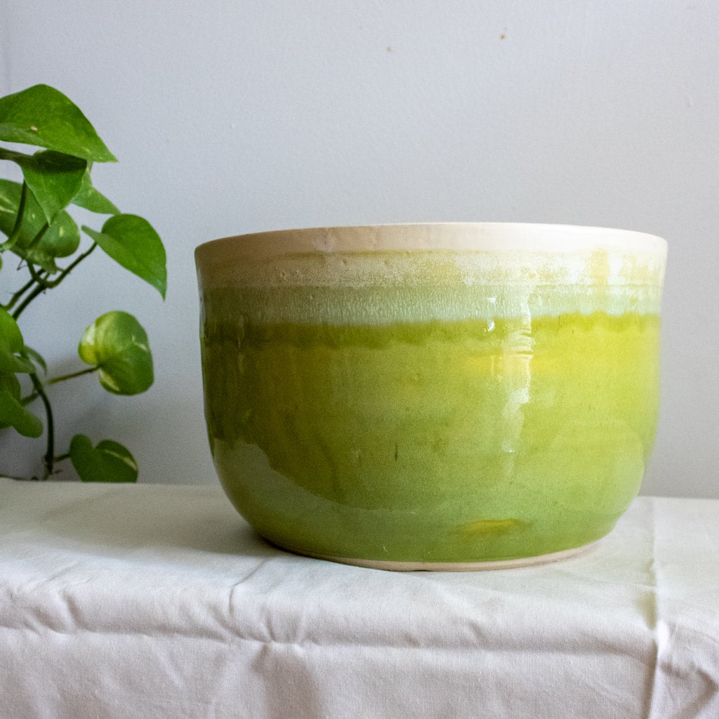 Large Green Planter Sarah Glass Ceramics